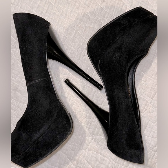 Unsensored | Shoes | Black Felt Platform Heels Size 75 Gently Worn They ...